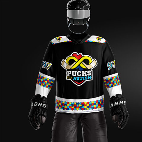 Pucks for Autism Jersey - Just Hockey Jerseys